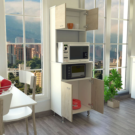 Alacena Fenix, Blanco Duqueza y Beige, con Gran Capacidad de Almacenam ...