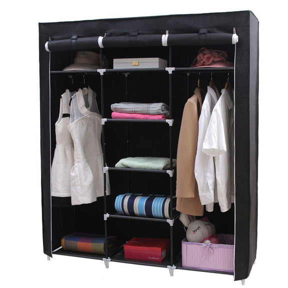 Closet Portátil Jesan, Negro, Variedad de Entrepaños en Tela – El ...